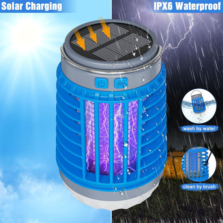 USB Solar Power Mosquito Killer Camping Lamp Flashlight Lantern Outdoor ...