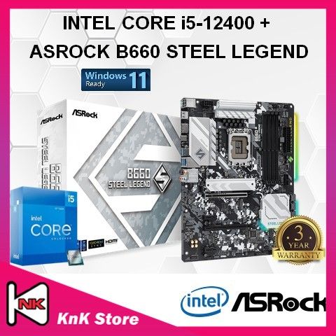 ASROCK B660 STEEL LEGEND B660 LGA 1700 Motherboard + Intel 12TH GEN ...