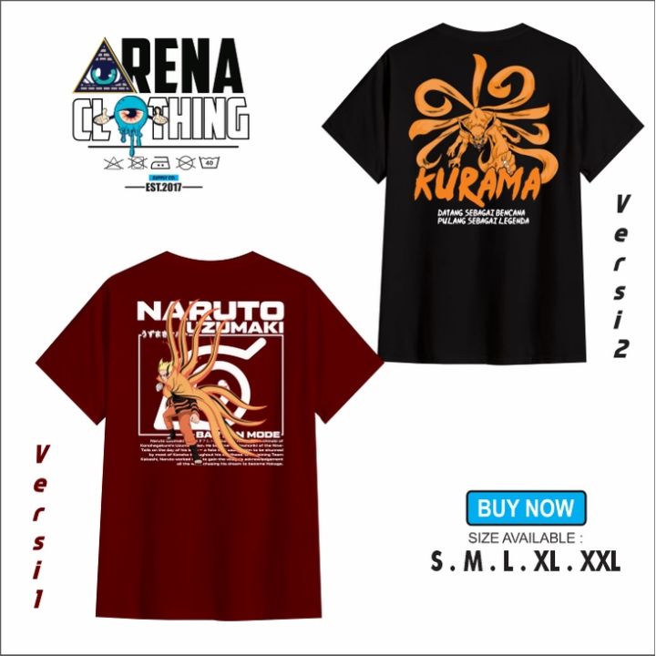 Kaos Baju Anime NARUTO UZUMAKI x KURAMA Logo Kaos Anime Viral Kekinian ...