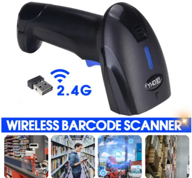 Portable YHD-1100LW2.4G Wireless Laser Barcode Scanner Barcode Reader ...