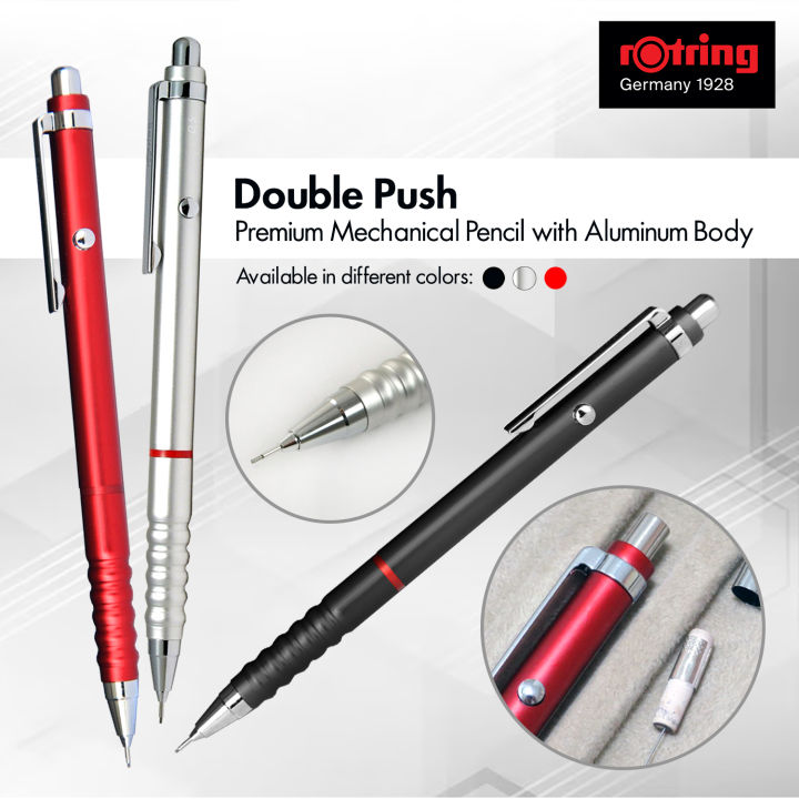 rOtring Double Push Mechanical Pencil with Aluminum Metal Body for ...