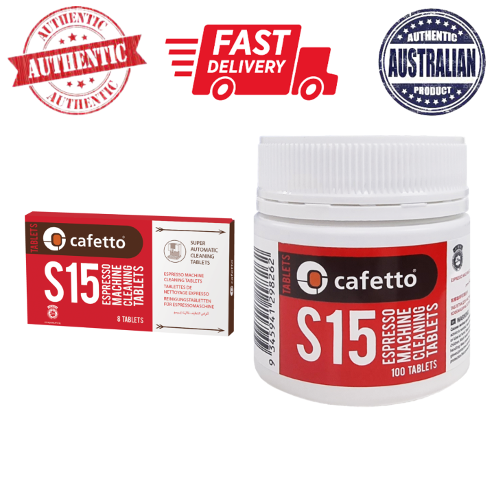 Cafetto S15 Espresso Machine Cleaning Tablets (8 Tablets) and Jar (100 ...