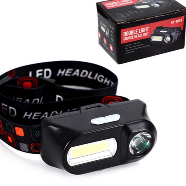 KX-1804 Double Light Source Headlight LED Headlamp Work Light Portable ...