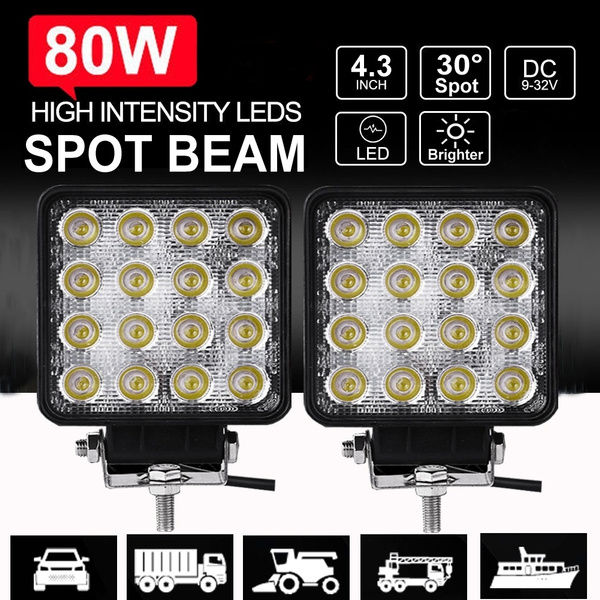 AUTOHM 2Pcs 48W LED Work Light 12V 24V White Off Road Driving Lights ...