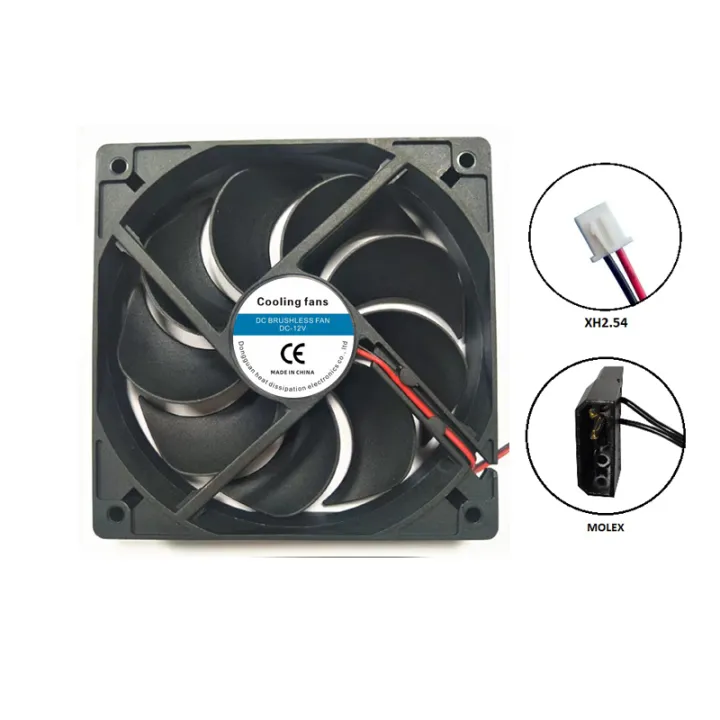 12V cooling fan exhaust fan 120mm 120x25mm brand new strong airflow cpu ...