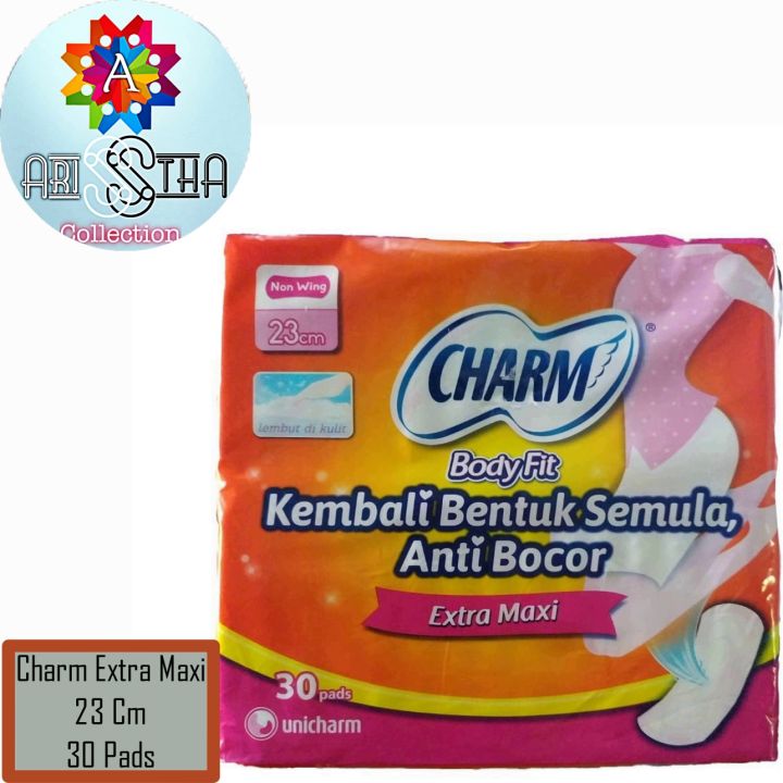 Charm Body Fit Extra Maxi 30 Pads 23 Cm Non-Wings | Lazada Indonesia