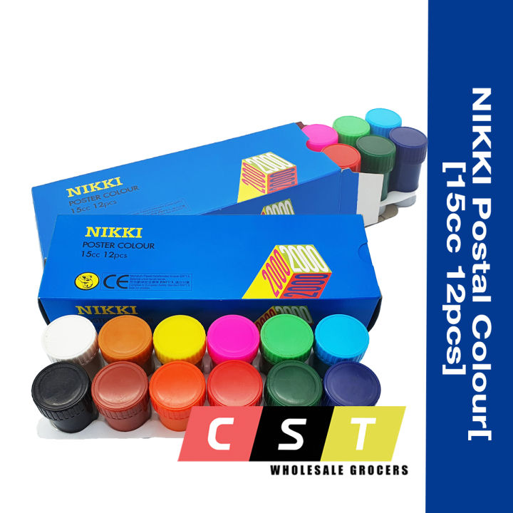 Nikki Water Colour / Poster Colour 15cc 12 Colour | Lazada