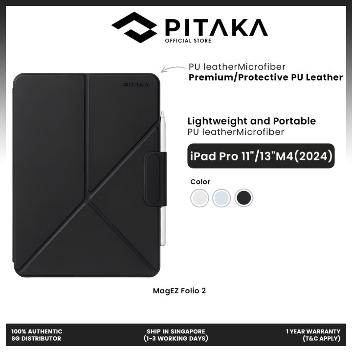 PITAKA MagEZ Folio 2 Flip Case for iPad Pro 11"/iPad Pro 13" M4 (2024 ...