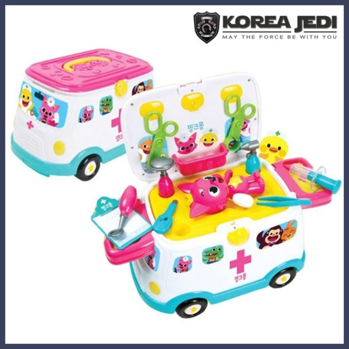 Pinkfong - Baby Shark Family Ambulance Hospital Toy Set Pretend Play ...