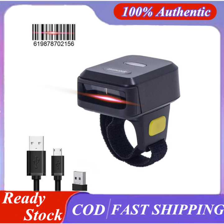 Aibecy 1D / 2D Barcode Scanner Portable Finger Handheld Wearable Ring ...