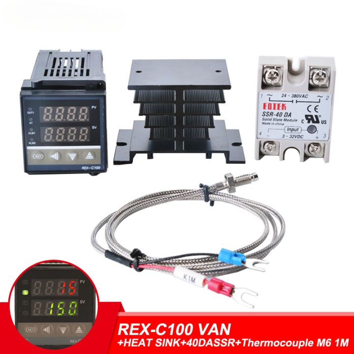 REX-C100 Digital RKC PID Thermostat Temperature Controller digital REX-C100/ 40A SSR Relay/K ...