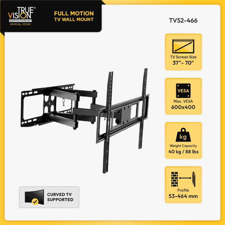 True Vision Full Motion TV Wall Mount Bracket w/ Screw for 37"-70" TV52 ...
