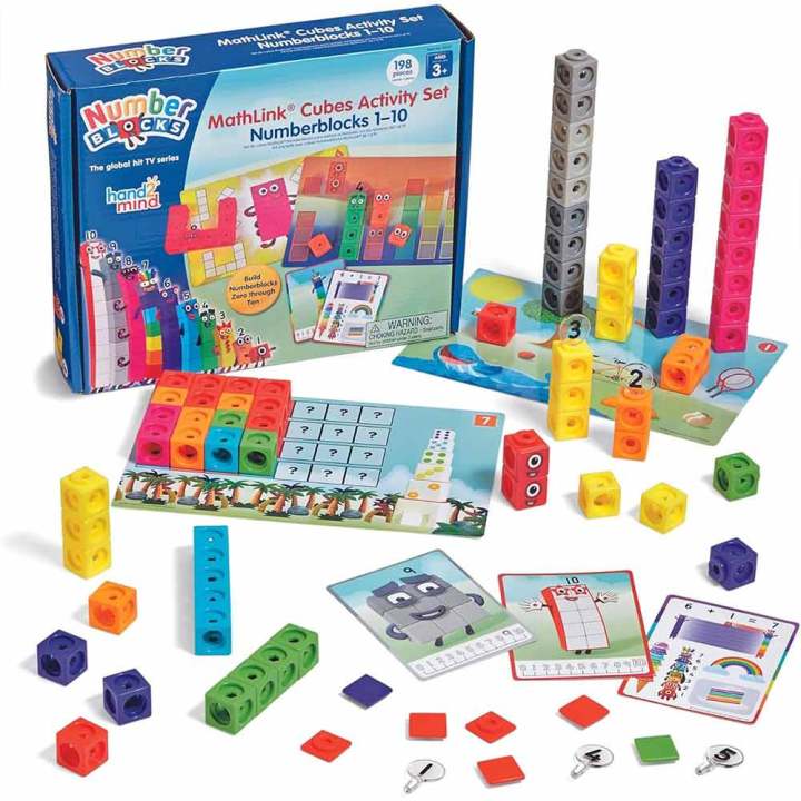 Hand2Mind US Version Numberblocks 1-10 MathLink Cubes Activity Construction Set Building Toys ...