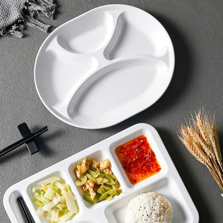 ZYJC MALL Plastic Fast Food Tray Multigrid Serviceable Lunch Container ...