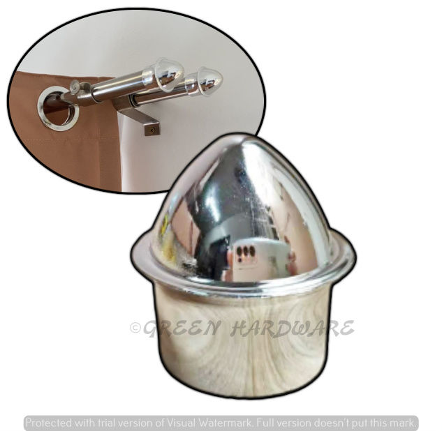 10PCS/SET SILVER/GOLD Curtain Rod End Cap Drapery Pole Head (SIZES: 1/2 ...