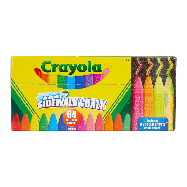 Crayola Washable Sidewalk Chalk 64 Different Colors (Includes 8 Special ...