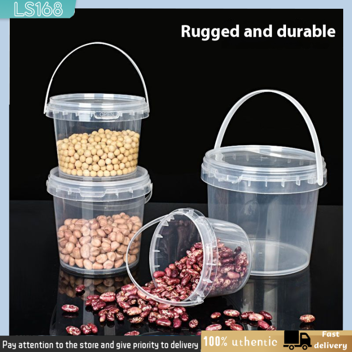 Sealed bucket Transparent storage plastic container bucket Food ...
