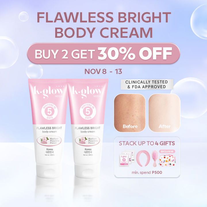 Set of 2 LOVE k-glow Flawless Bright Body Cream 200ml | Lazada PH