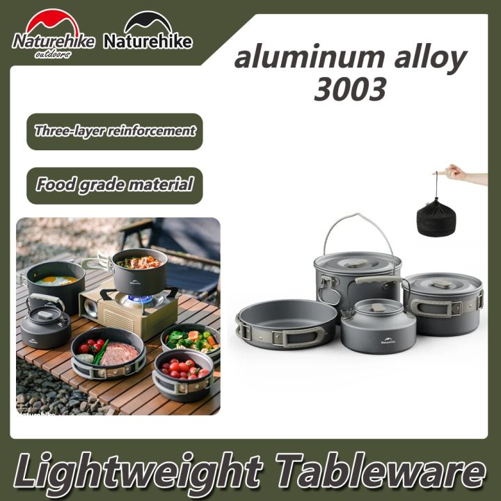 Naturehike Lightweight Tableware Pot Frying Pan Kettle Folding Handle ...