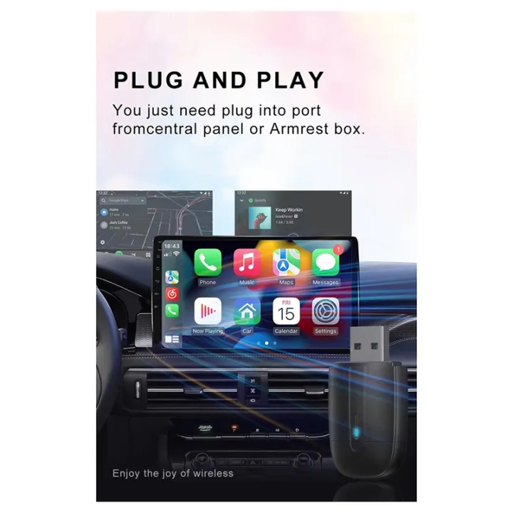 2IN1 Carplay Adapter Car Radio Wired to Wireless CarPlay Dongle ...