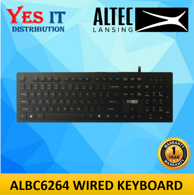 Altec Lansing ALBC6264 Wired Keyboard Silent Keyboard (ALBC6264) | Lazada