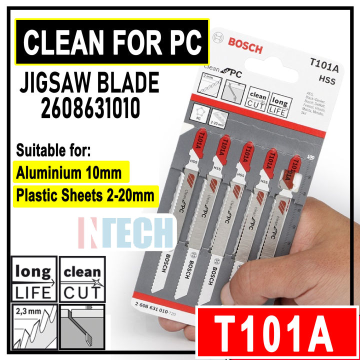 BOSCH T101A JIGSAW BLADE - CLEAN STRAIGHT CUT FOR PLASTIC 2-20MM AND ...