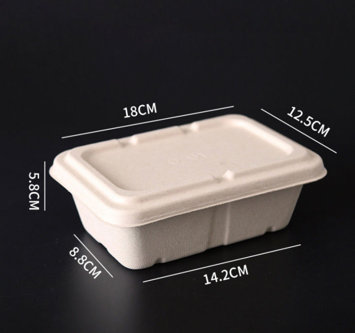 [25PCS] 750ML Rectangle Sugarcane Bagasse Eco-Friendly Food Containers Packaging Boxes | Lazada PH