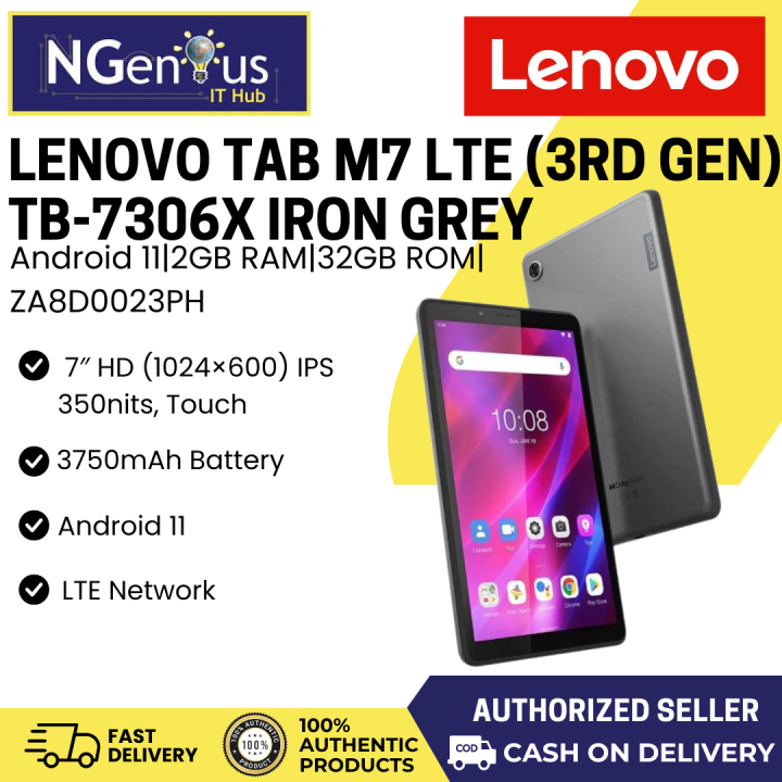 Lenovo Tab M7 LTE (3rd Gen) TB-7306X |Android 11|2GB RAM|32GB ROM|(Iron ...