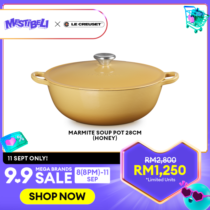 Le Creuset Cast Iron Marmite Soup Pot 28cm Classic Stainless Steel ...