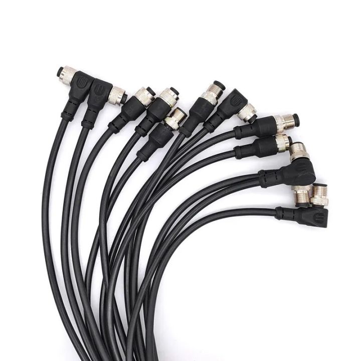 Sensor Connector line M12 Waterproof plug Male Female Angle Straight 4 ...