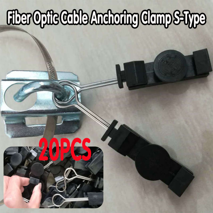 20pcs Fiber Optic Cable Anchoring Clamp S-Type F Clamp Clamp Fixing ...
