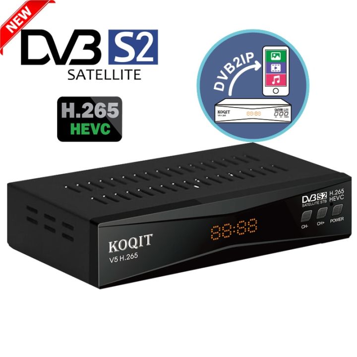 Free DVBS2 H265 Satellite Receiver dvb-s2 internet Live screen DVB2IP HEVC Satellite Decoder HD ...