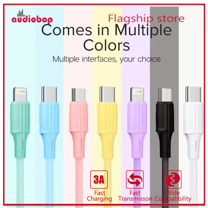 Macarons Fast Charging 3A USB Data Charging Cable 1M for Type-C/Micro ...