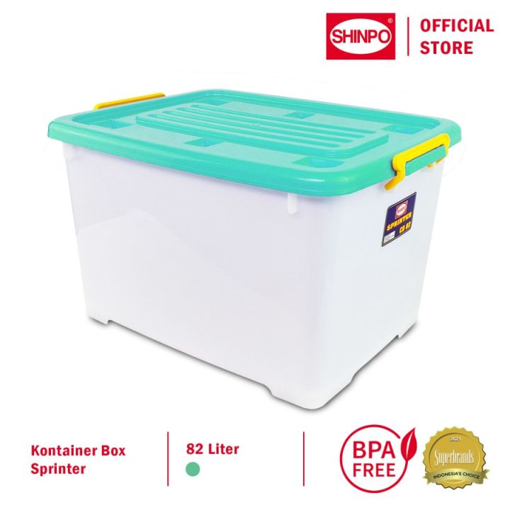 SHINPO SPRINTER CONTAINER BOX CB 82 LITER KOTAK PENYIMPANAN ADA RODA ...
