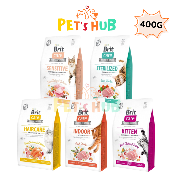 Brit Care Cat Grain Free 400g Dry Cat Food (Kitten/Indoor/Hair Care ...