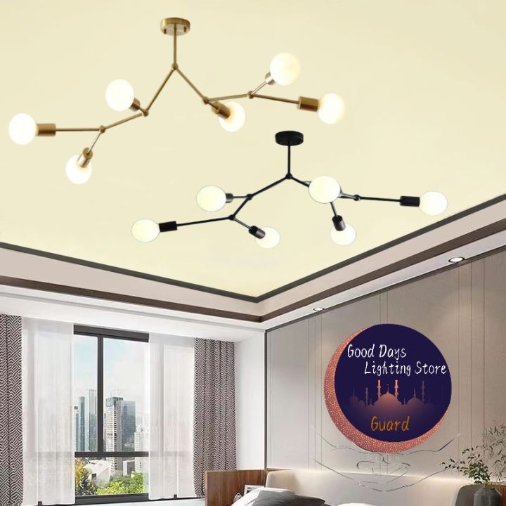 G&D【Ready Stock】nordic ceiling light for bedroom chandelier light ...