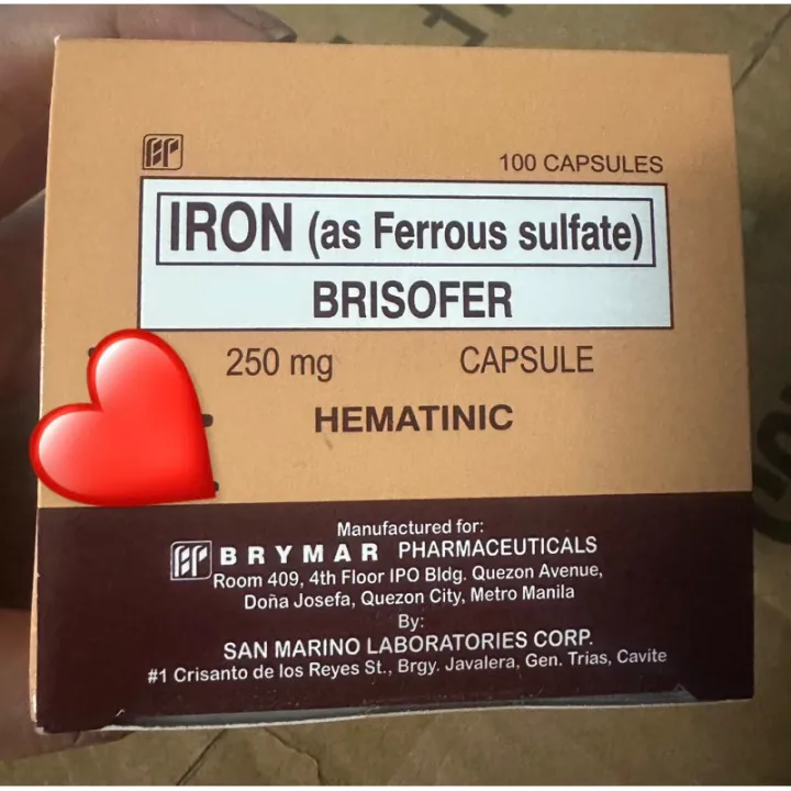 BRISOFER 250mg FERROUS SULFATE EQUIVALENT TO 75mg ELEMENTAL ION ...