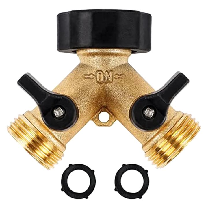 (KDEP) Garden Hose Splitter 2 Way Heavy Duty Brass Connector Tap ...