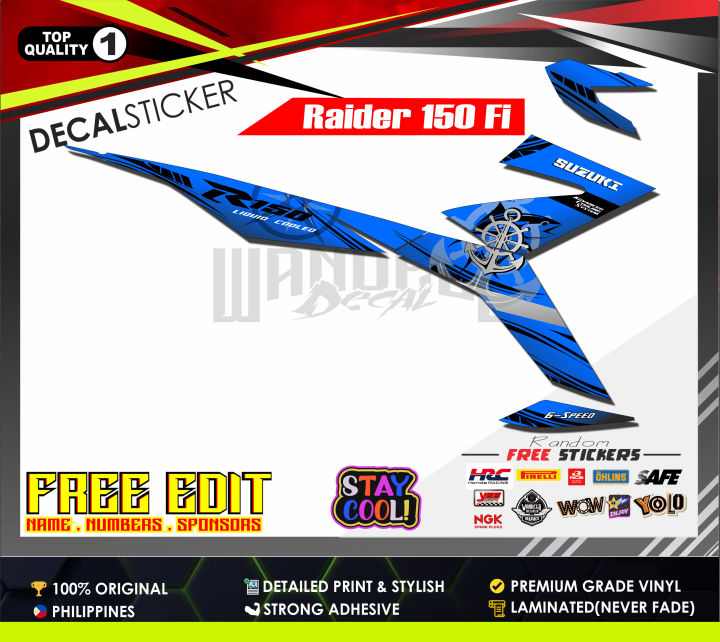 Suzuki Raider 150 FI Decals - Scratch Proof, Never Fade Laminated Gloss ...