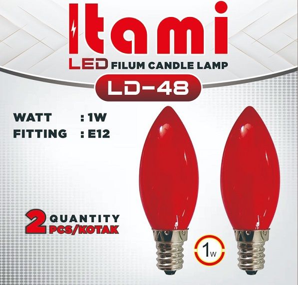 Bola Lampu Sembahyang Cabe LED Merah Pekat (2PC) 1w 1 Watt Itami E12 LD ...