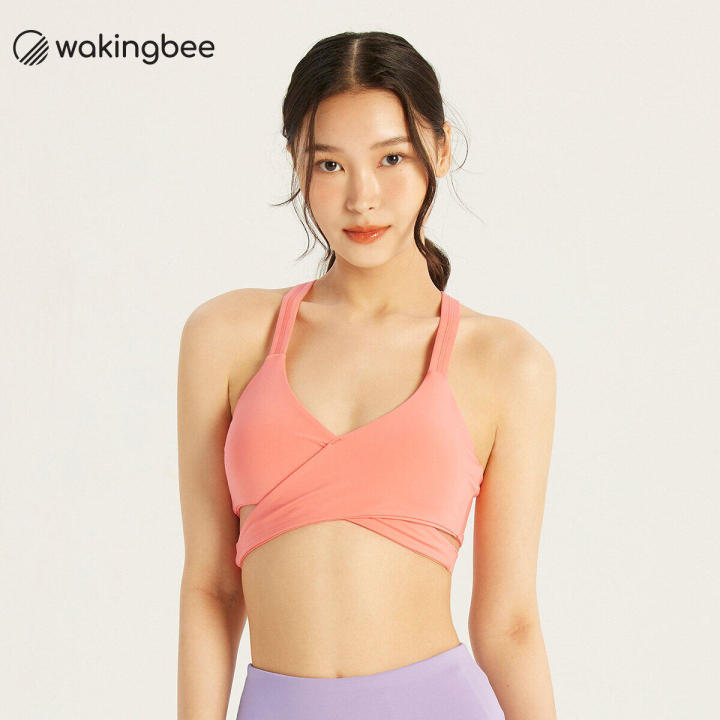 Wakingbee WB Bra (Coral) สปอร์ตบรา รุ่นขายดีที่สุด ใส่ว่ายน้ำได้ ออกกำลังกาย โยคะ วิ่ง ฟิตเนส สี ...