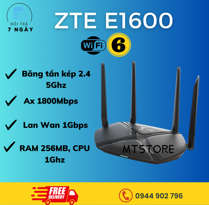 Bộ phát WIFI6 ZTE E1600 E2603 chuẩn Ax1800Mbps, router wifi6 có hỗ trợ ...
