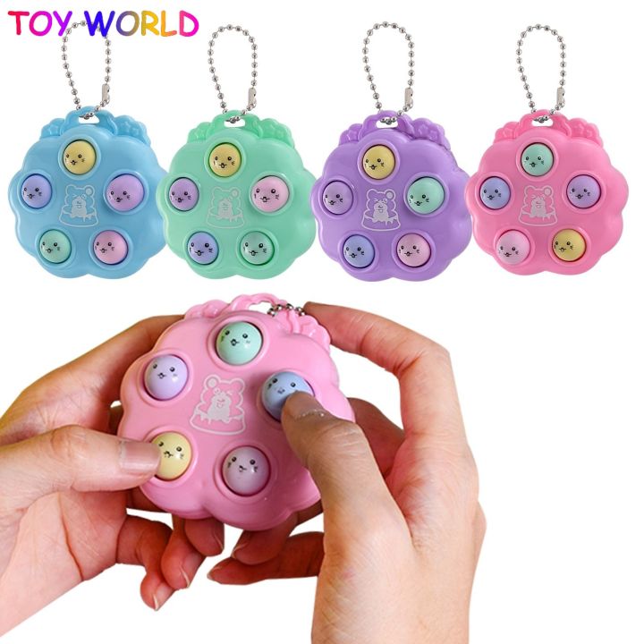 NEW kawaii fidget toys whack a mole keychain Simple Dimple fidget board ...