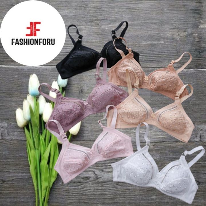 FFU Woman's Cotton Bra for Middle Age non wired thin span softy Cup B ...