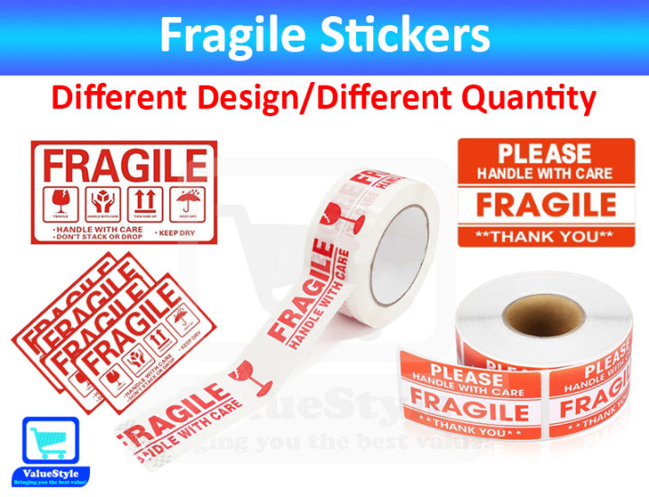 👍BEST!!👍 Fragile Sticker Roll/ Polymailer Label / Carton Box Label ...