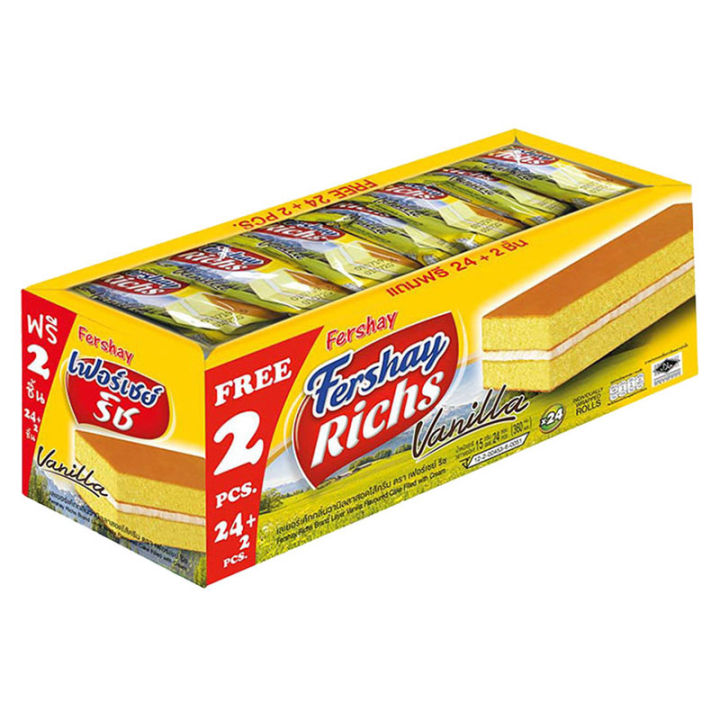 เฟอร์เชย์ ริชเค้ก วนิลลา 15 ก. 24 ชิ้น (FERSHAY Rich Layer Vanilla 15 g ...
