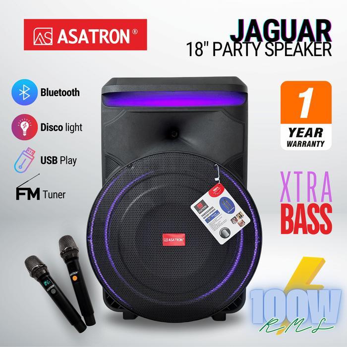 Asatron Jaguar 18 Inch Bluetooth Karaoke Party Speaker with 2 Wireless ...