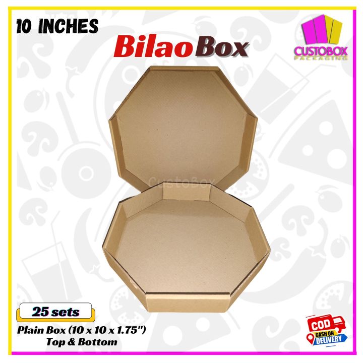 BILAO BOX / PLAIN 10 INCHES / OCTAGON / Corrugated Box / 25 PCS | Lazada PH