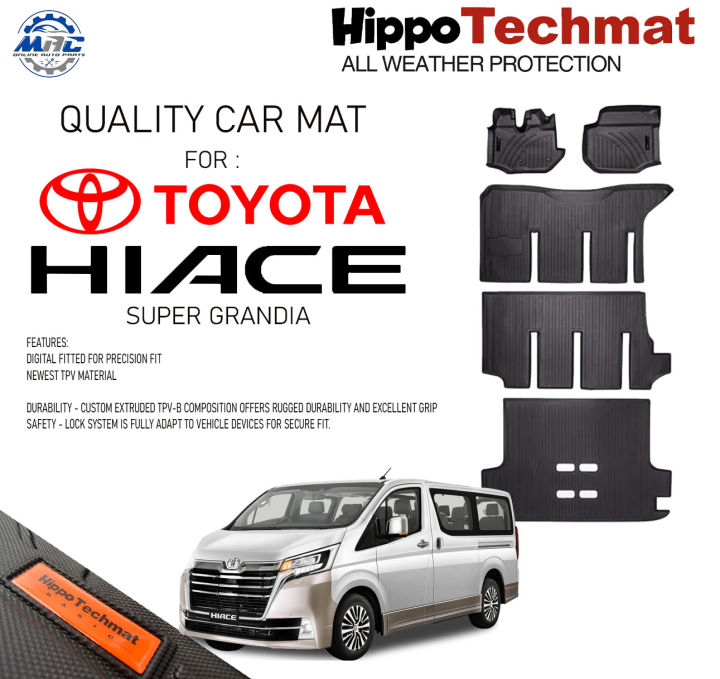 HIPPO TECHMAT for Toyota Hiace Commuter Deluxe 2019 to 2024 Deep Dish ...