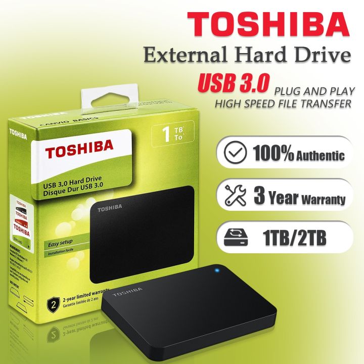 Toshiba External Hard Drive USB 3.0 HDD Canvio Basics Enclosure Portable 2.5" Hard Drive ...